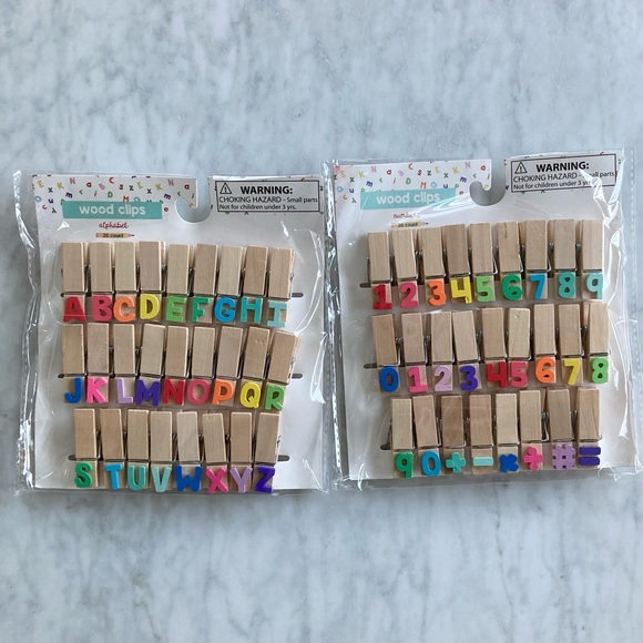 Target | Toys | Montessori Alphabet Numbers Wood Clips | Poshmark